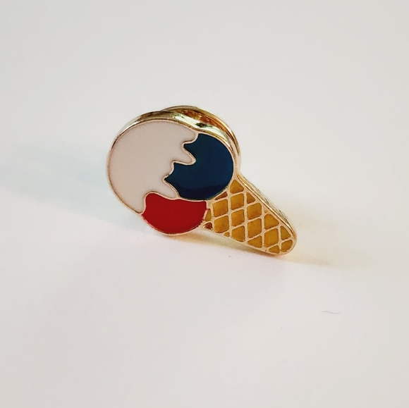 Vintage | Jewelry | Vintage Tiny Ice Cream Cone Enamel Lapel Pin | Poshmark
